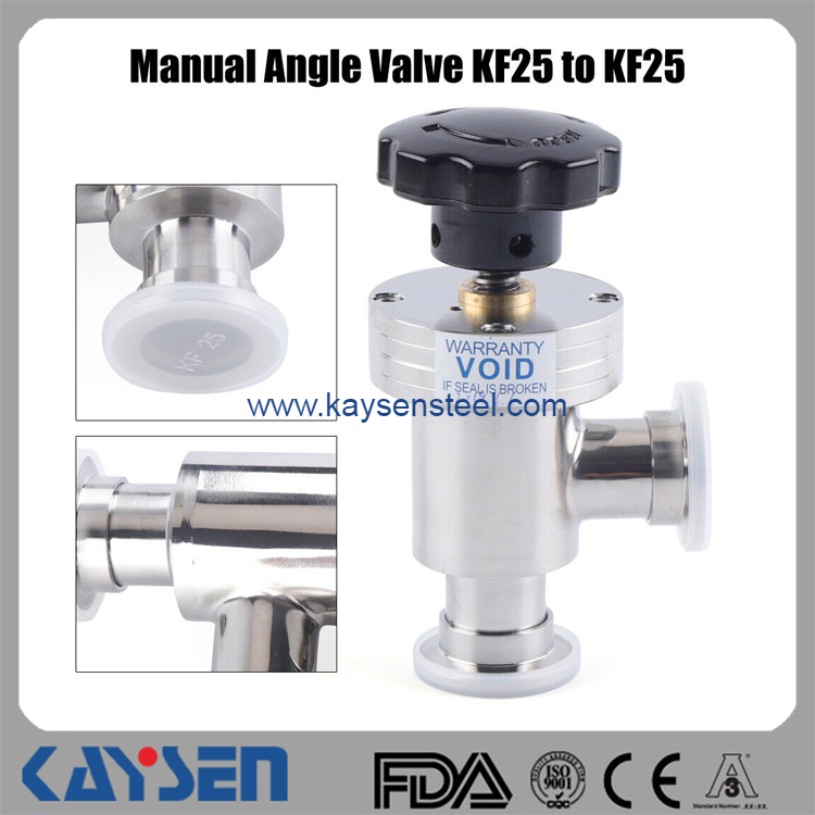 KF vacuum Angle Valve Flap valve with bellows Manually Operated with KF ...